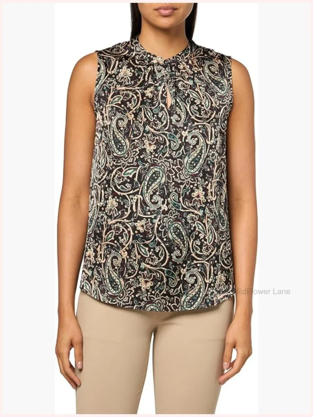 Tops | Womens Jewel Keyhole Neck Sleeveless Blouse Kasper | Poshmark